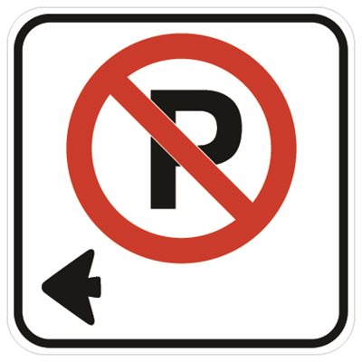 No Parking with Left Arrow | Regulatory & Parking Signs | Signs | ATS ...