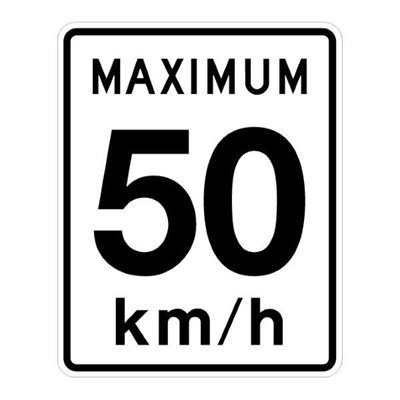 Maximum 50 km/h