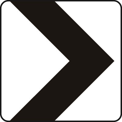 Roundabout Single Chevron Marker