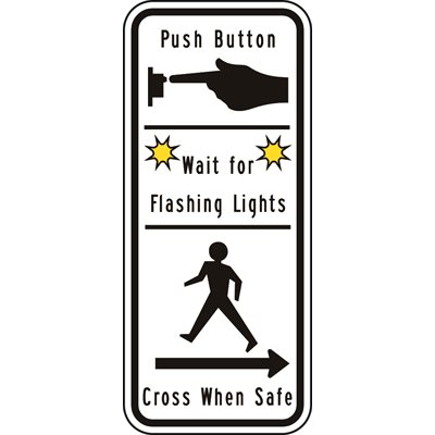 Signal Push Button To Walk Symbol c/w Push Button Wait For Flashing ...