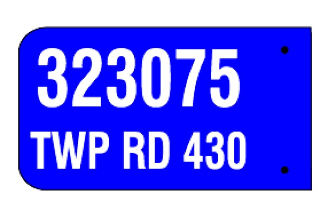Civic Address Signs - 2 SIDED (Flat) - HI - 45x25