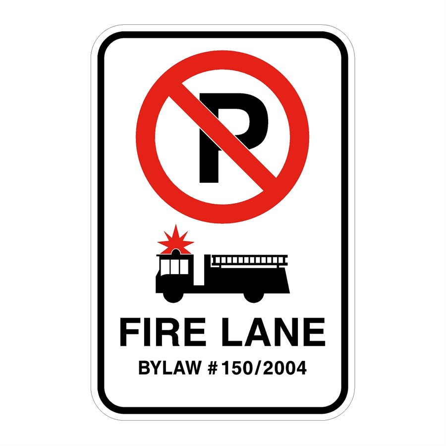 No Parking c/w Fire Truck Symbol/Fire Lane/Bylaw 150/2004