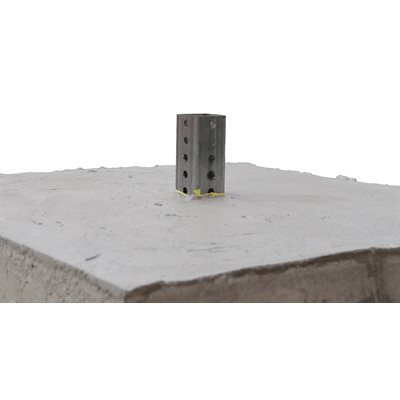 Square Concrete Base with 6" Square Post Stub (2 1/4") c/w Hardware ...