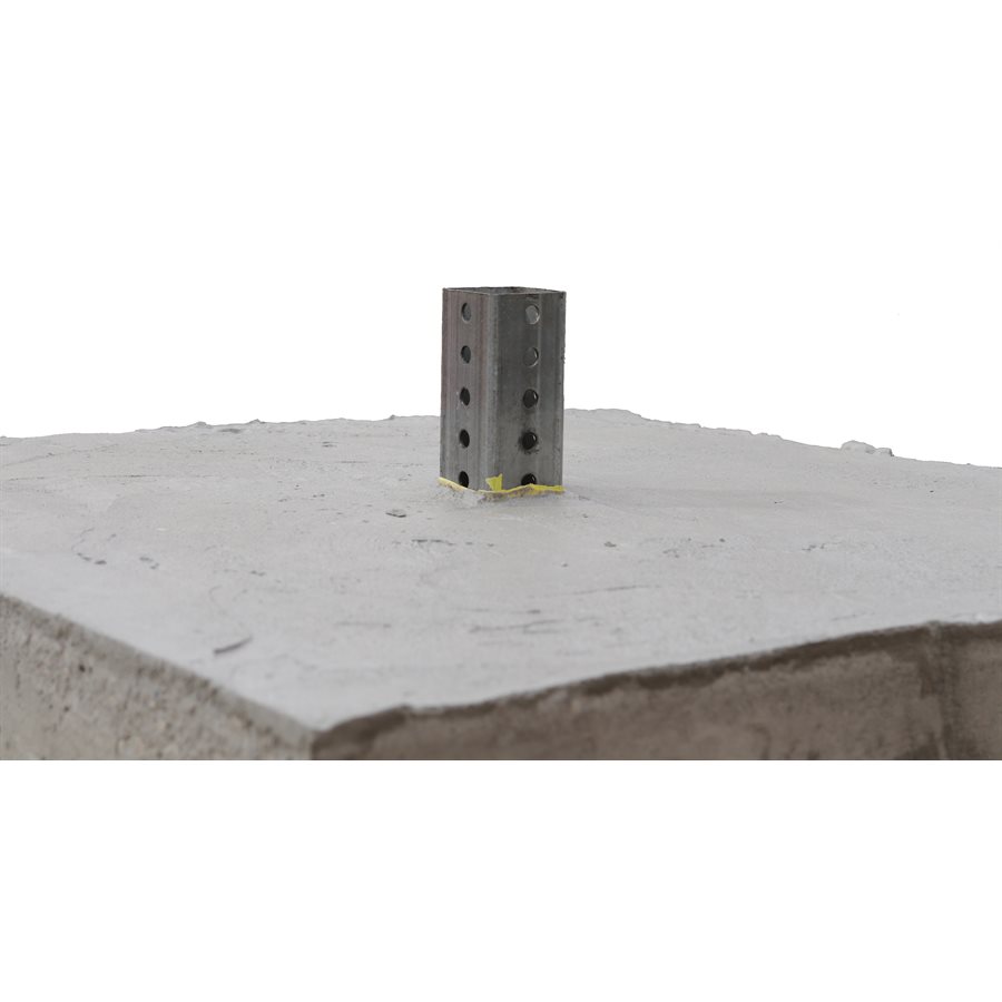 Square Concrete Base with 6" Square Post Stub (2 1/4") c/w Hardware ...