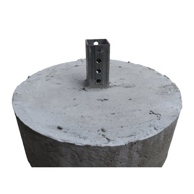Round Concrete Bases with 6" Square Post Stub (2") c/w Hardware (85-105 ...