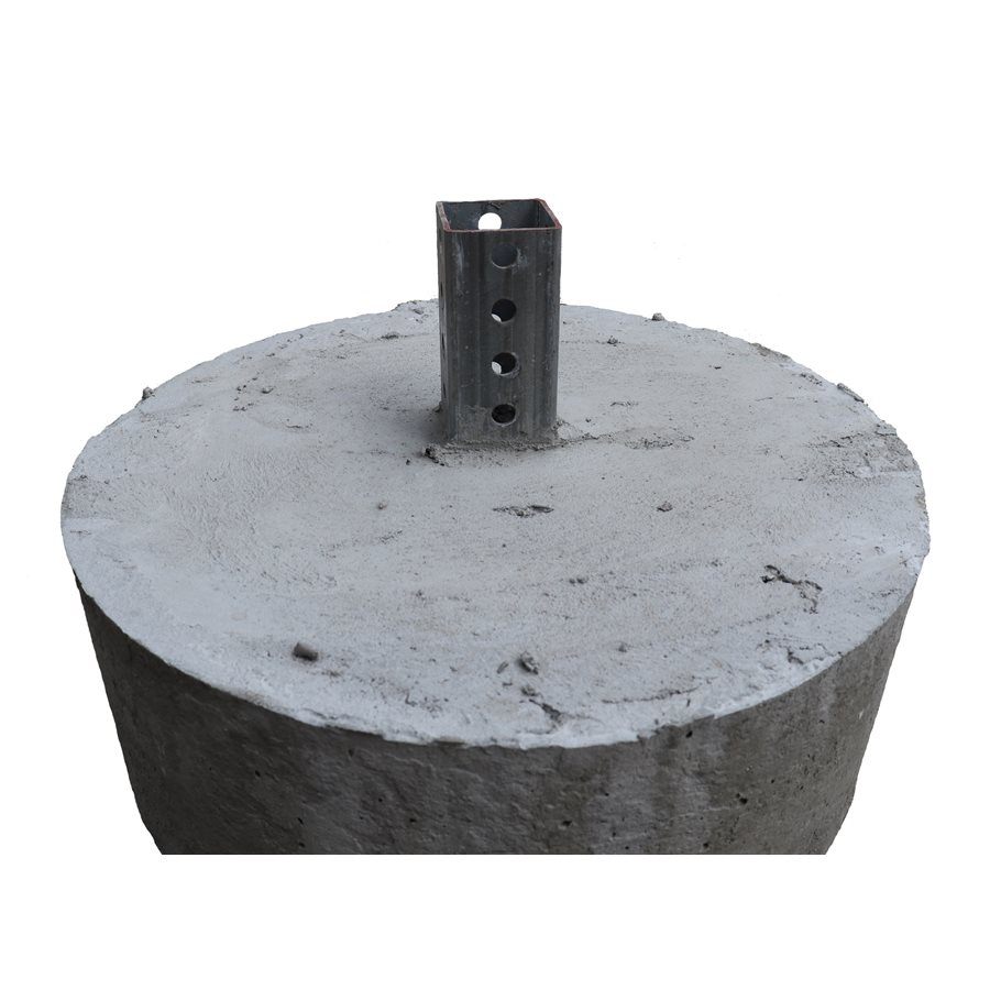 Round Concrete Bases with 6" Square Post Stub (2") c/w Hardware (85-105 ...