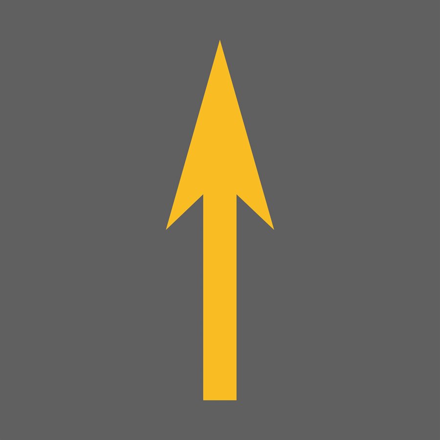 Optamark Yellow Straight Arrow 11'4"x2'6" Standard 125mil (2 pcs per ...