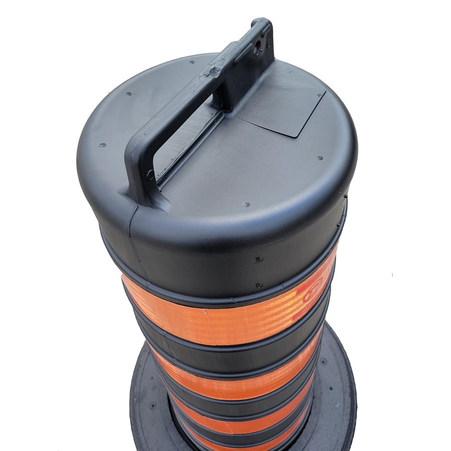 Channelizer Drum Black with Handle, with 4 HI Orange Bands | Drums ...