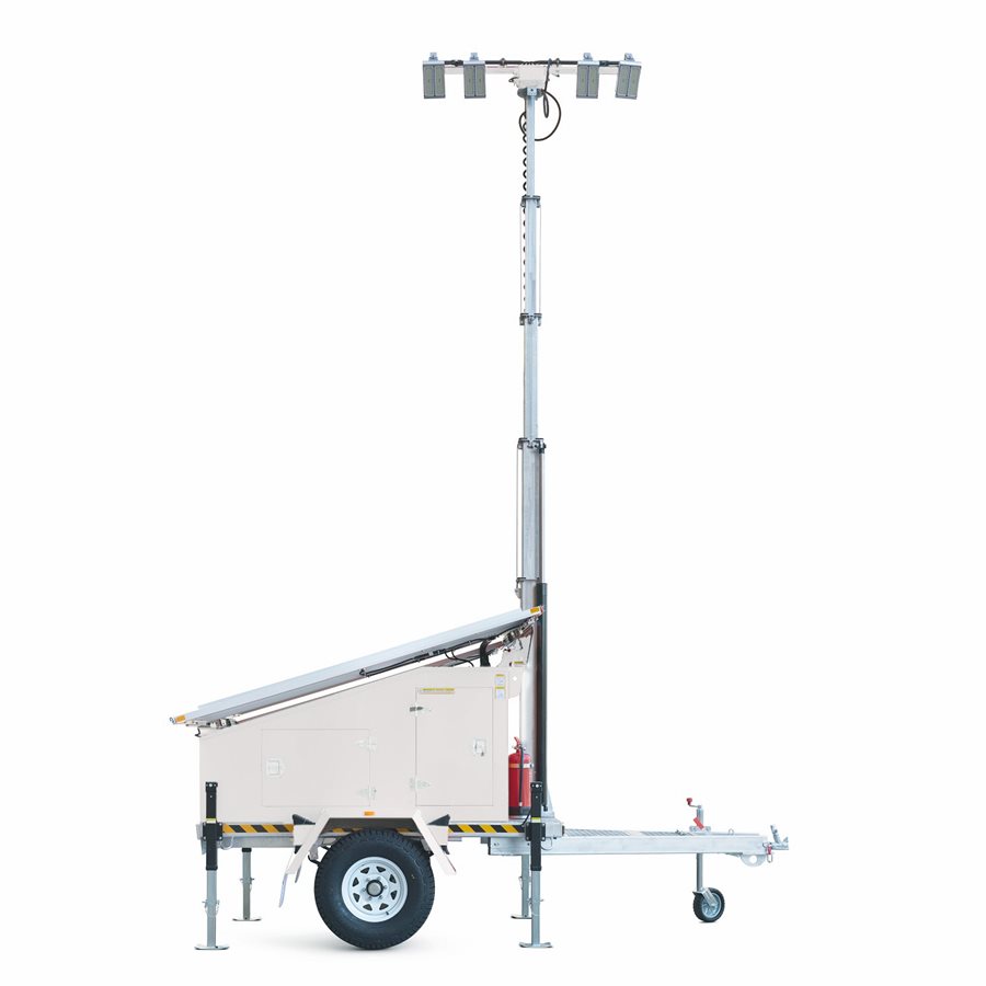 OPTRAFFIC 800W Hybrid LED Light Tower | Message and Arrow Boards | ATS ...